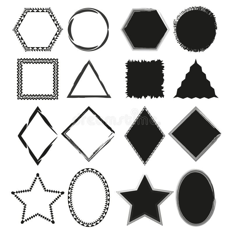 Abstract Shape Frames. Vector Collection. Geometric Borders. Creative ...