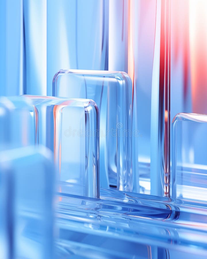 Abstract Shape of Glass Rod. Blue Tone Stock Illustration ...