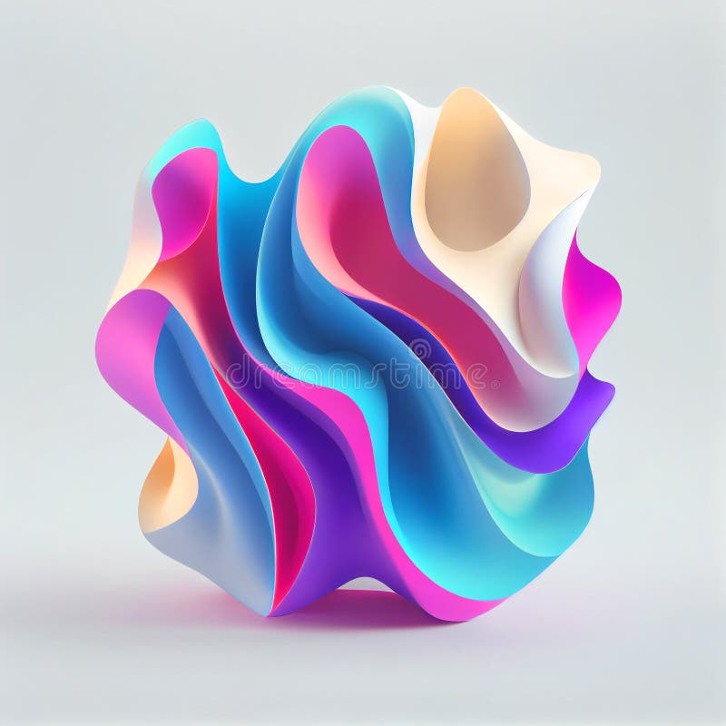 Abstract Shape with Gradient Color. Generative AI. Stock Illustration ...