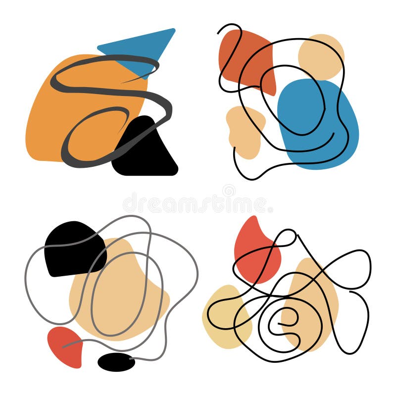 Abstract Shape Icon. Colorful Curve Pattern. Modern Art Style. Vector ...