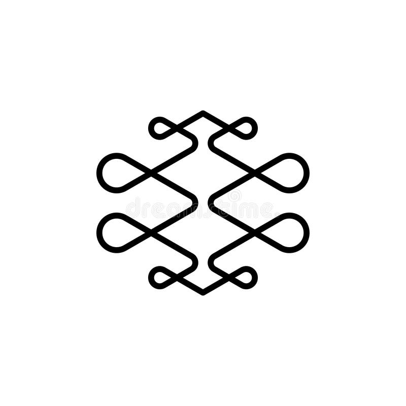 Abstract Shape Logo Outline Stroke Unique Stock Illustration ...