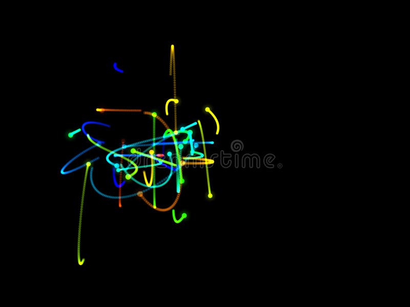 Abstract Shape of Motion Particles. Luminance Effect. Digital Co Stock ...