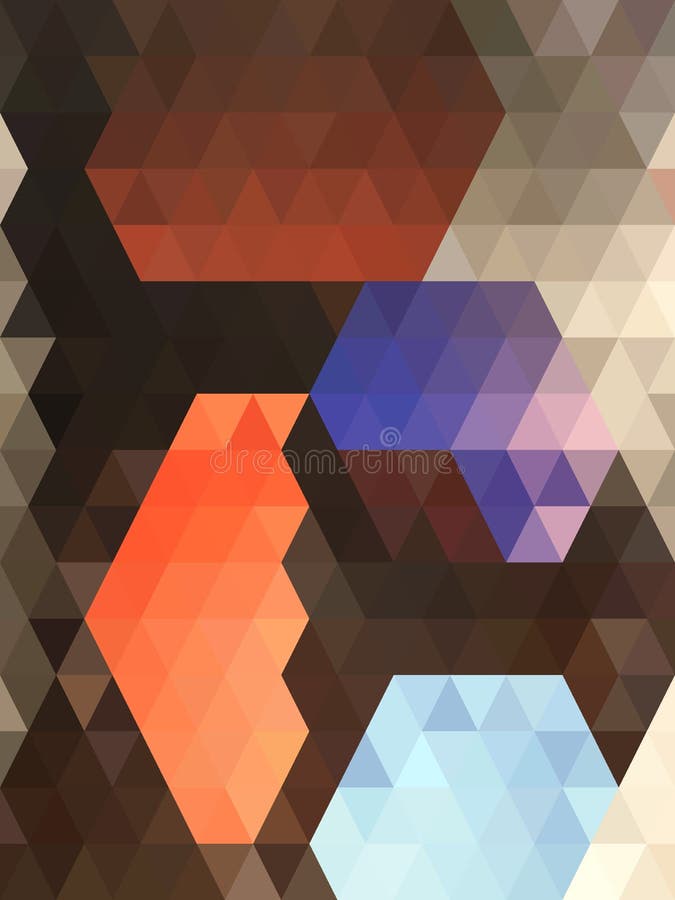 Abstract Shape in Orange Center Triangle Pattern Stock Illustration ...