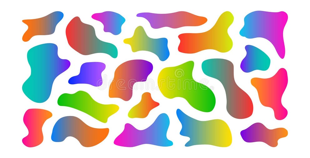 Abstract Shape Organic Color Gradient, Liquid Blob Form Pattern ...