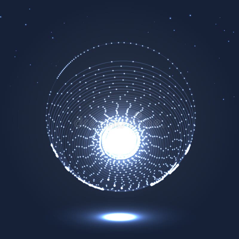 Abstract Shape Particles with Lens Flare Effect Stock Vector ...