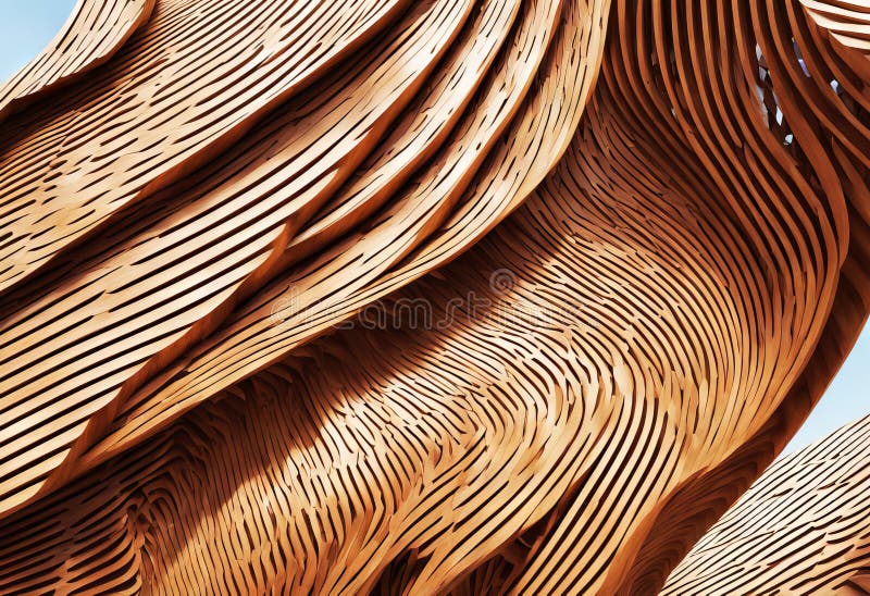 Abstract Shape of Perspective Facade Wooden Details Architecture ...