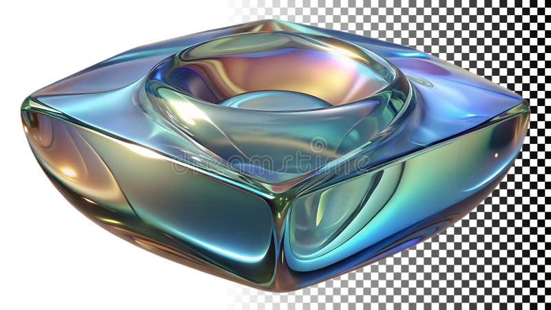 Abstract Glossy Crystal Shape Iridescent Multi-colored Design Element ...