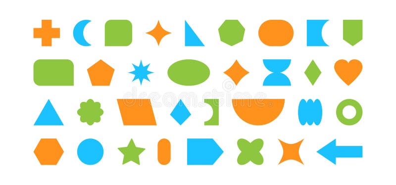 Abstract Shape, Retro Figure, Geometric Graphic Simple Vector Icon ...