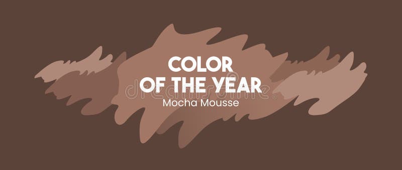 Abstract Shape of Scribble Art in Mocha Mousse Color. Pantone Color of ...