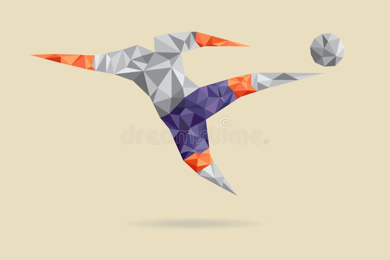Abstract Shape Soccer Player, Polygonal. Stock Vector - Illustration of ...