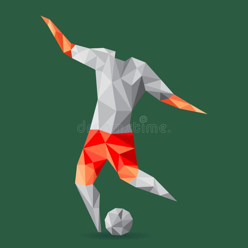 Abstract Shape Soccer Player, Polygonal. Stock Vector - Illustration of ...