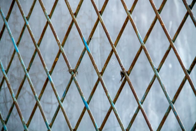 Abstract Shape of a Square Iron Fence Stock Image - Image of green ...