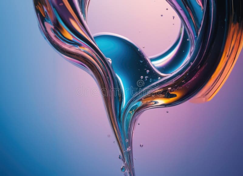 Abstract Shape of Twisted Metal with Holo Colors Stock Illustration ...