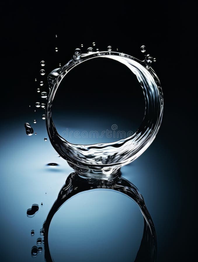 Abstract Shape Water Drop on Black Background Close Up AI Stock Image ...