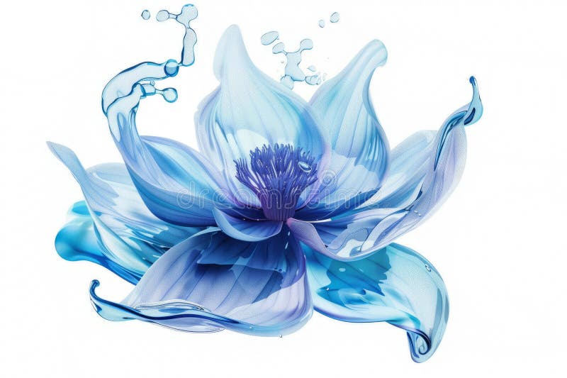 Abstract Shape of Water Splash, Resembling a Flower, Isolated on White ...