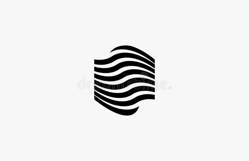 Abstract Shape Wave Monogram Logo Stock Illustration - Illustration of ...