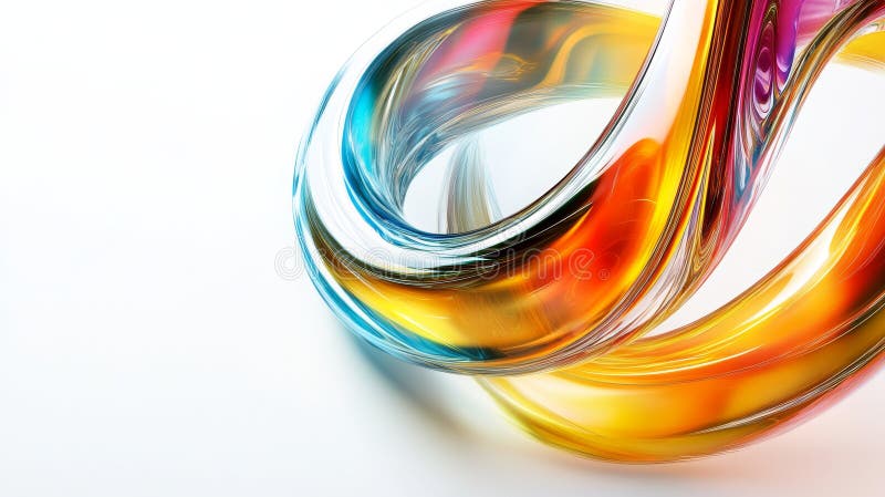 The Abstract Shape of Wavy Glass is Isolated on a White Background in ...