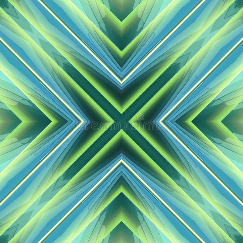 Abstract X-shaped Digital Illustration with a Fancy Green Colored ...