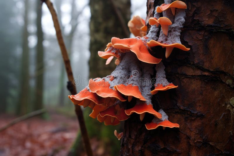 Abstract-shaped Tree Fungus Growing on a Bark Stock Photo - Image of ...