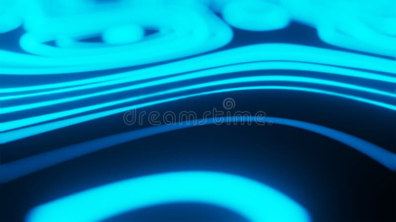 Neon Curves Lines with Light Effects. Isolated on Black. Glowing Spark ...