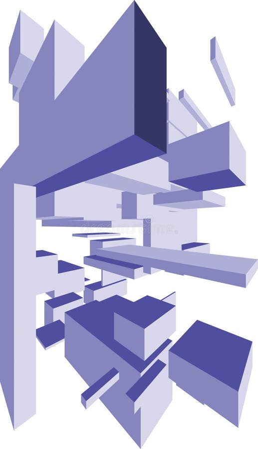 Abstract Shapes 3D Boxes stock illustration. Illustration of abstract ...