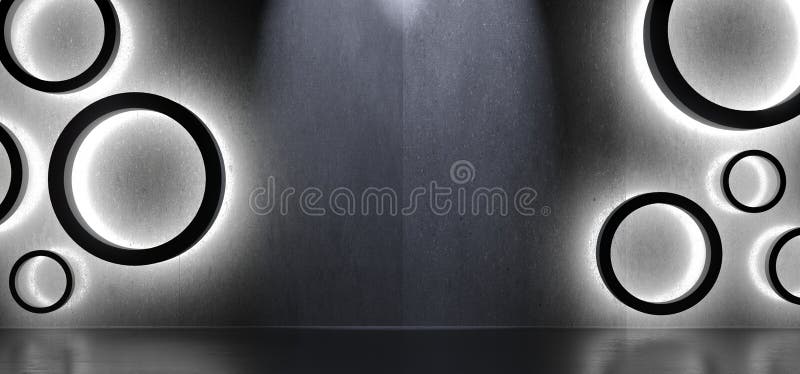 Abstract Shapes Circles Interior with Soft Light Stock Illustration ...