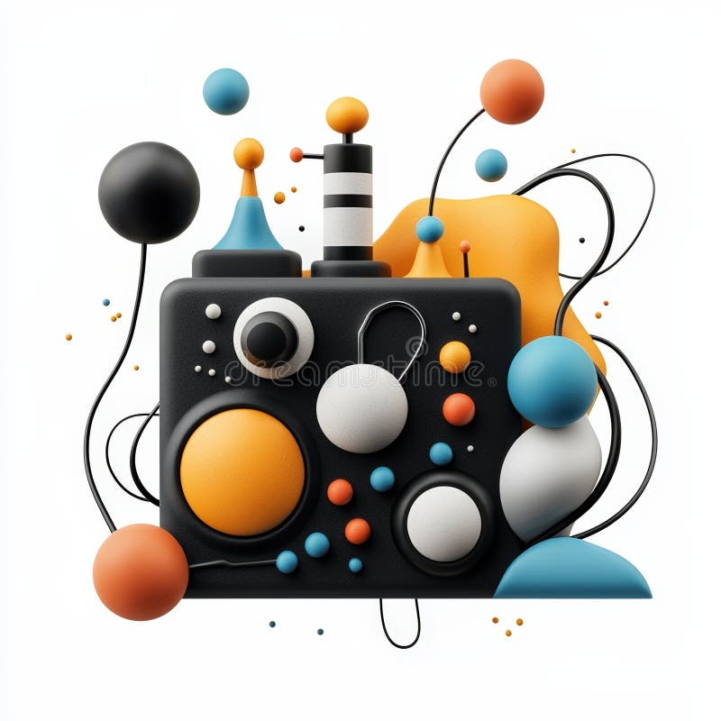 Abstract Shapes and Colors in Design Elements Stock Illustration ...