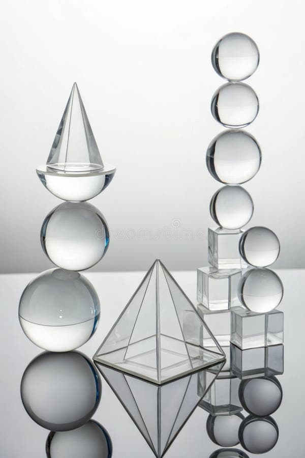 Abstract Shapes Composed of Transparent Materials Arranged on a ...