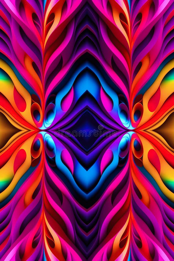 Abstract Shapes Design Multicolor for Mirror Pattern. Pattern Mirrored ...