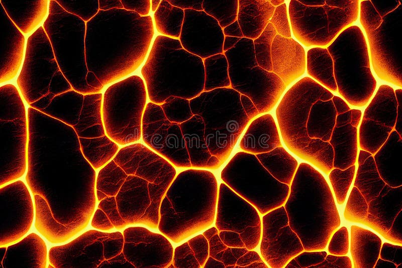 Abstract Shapes of Fiery Black Yellow Lava Texture Stock Image - Image ...