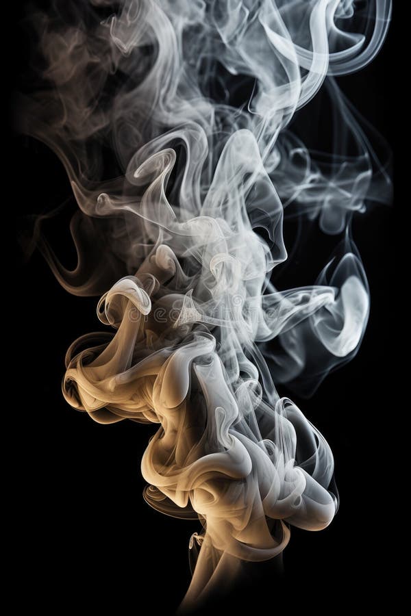 Abstract Shapes Formed by Smoke in High Contrast Lighting Stock ...