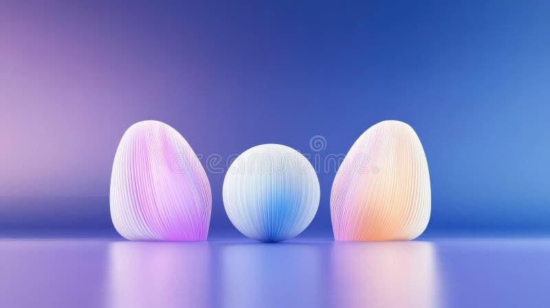 Abstract Shapes with Gradient Lighting on a Smooth Reflective Surface ...