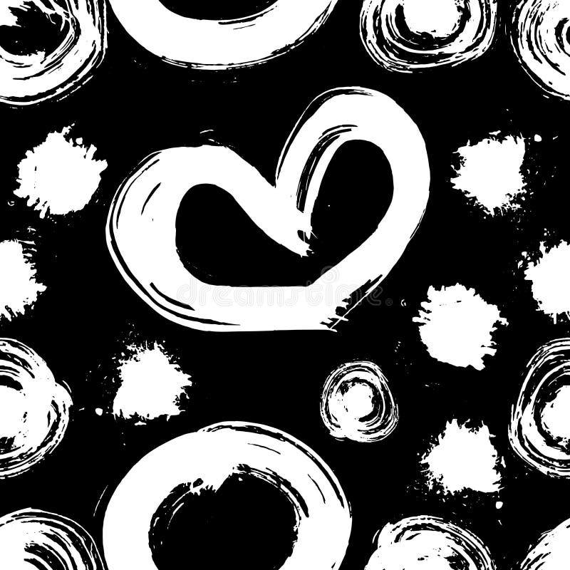 Abstract Shapes Grunge Vector Texture Seamless Pattern Hand Drawn ...