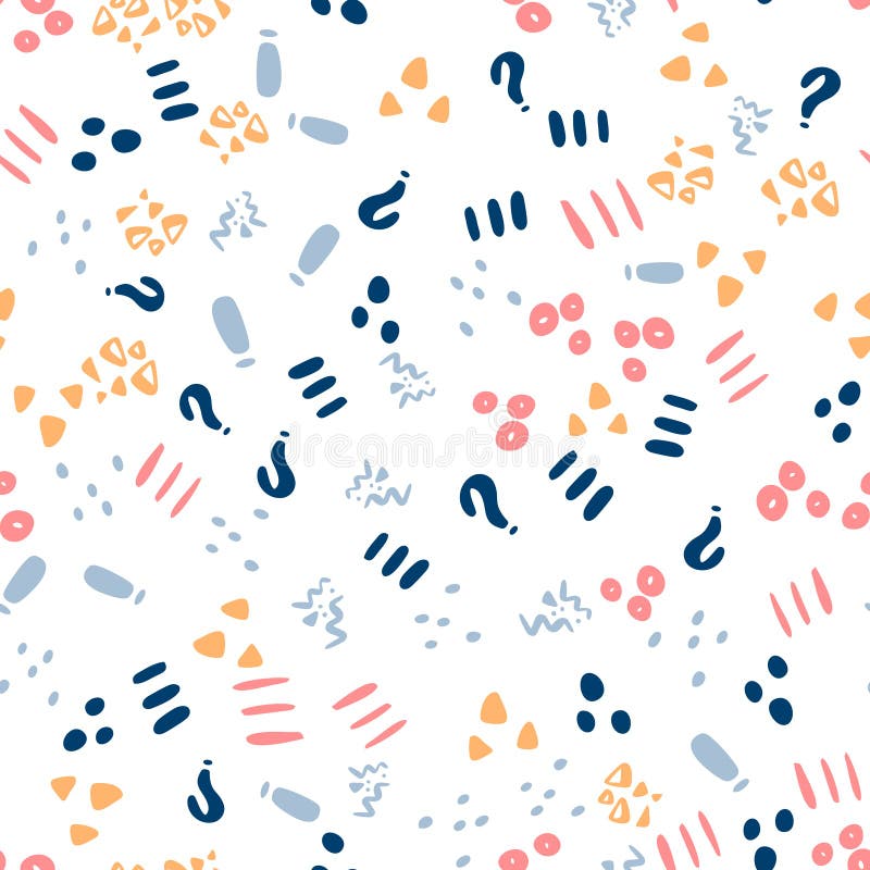 Abstract Shapes Hand Drawn Color Seamless Pattern Stock Vector ...