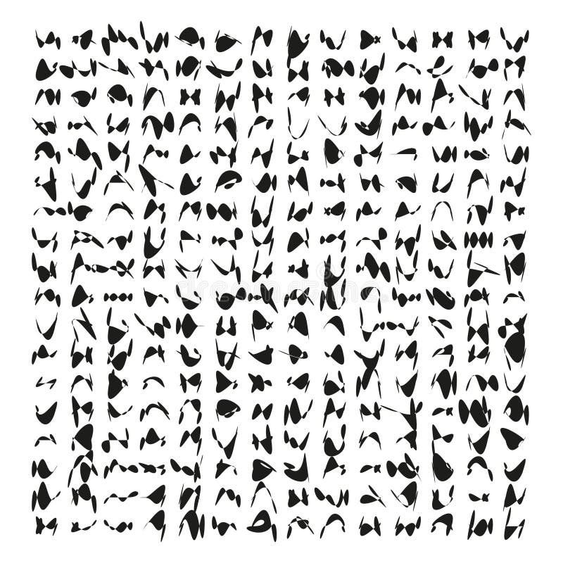 Abstract Shapes Icons. Random Black Forms. Varied Artistic Patterns ...