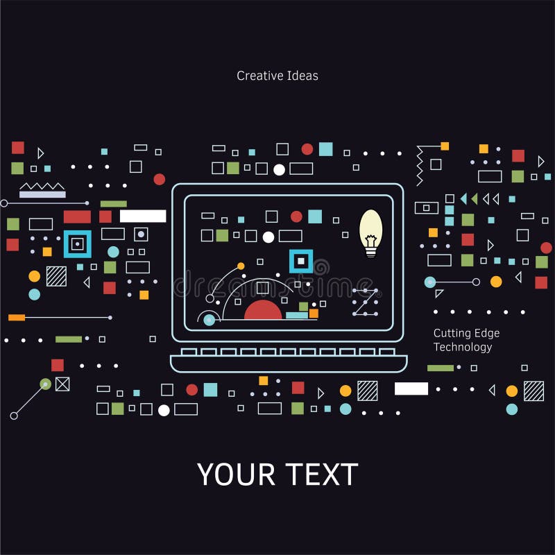 Abstract shapes laptop stock vector. Illustration of mobility - 113543156