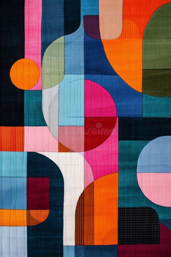 Abstract Shapes and Lines Coalesce into a Visually Intriguing Geometric ...