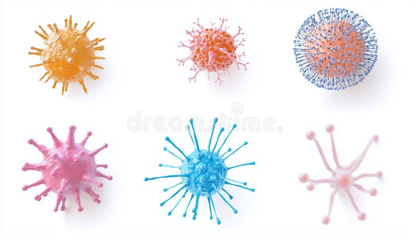 Abstract Shapes of Microorganisms Stock Illustration - Illustration of ...