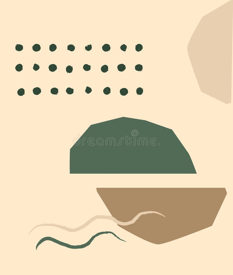 Abstract Shapes Minimalist Composition Poster Stock Vector ...