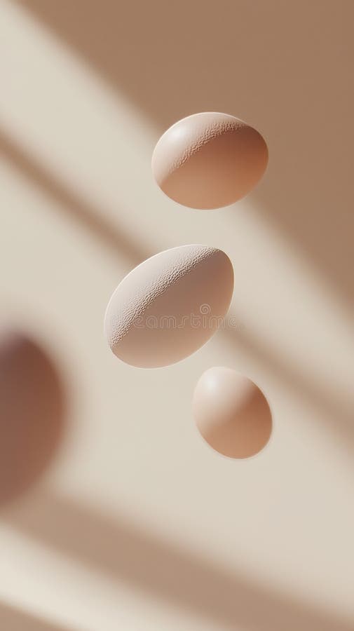 Abstract Shapes in Pastel Hues, Hovering Over a Smooth, Delicate ...