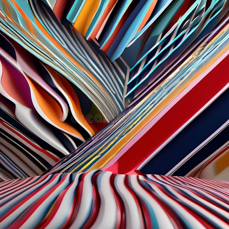 Abstract Shapes And Patterns In Motion Creating A Sense Of Depth And Dimensionality In A Three