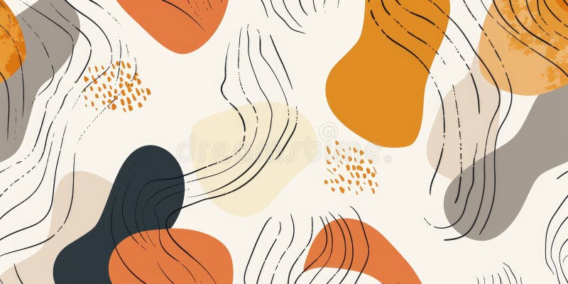 Abstract Shapes and Patterns in Muted Colors. Digital Image for Design ...