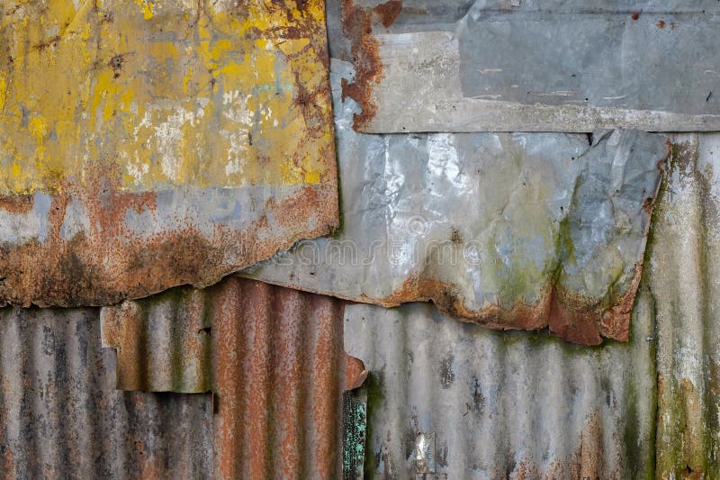 Abstract Shapes, Patterns and Textures of Rusty Tin Walls Stock Image ...