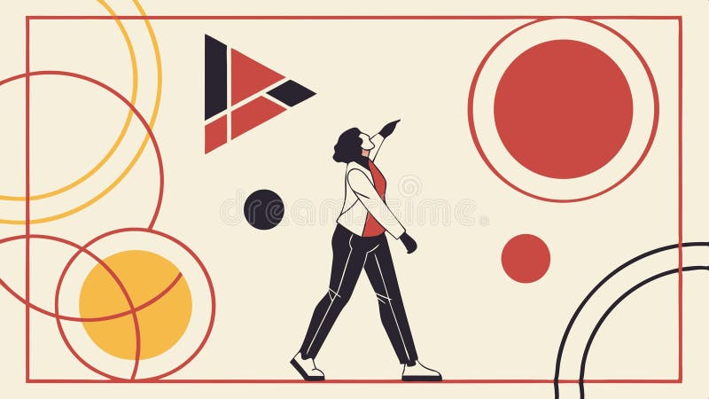 Abstract Shapes and Person, Modern Design and Movement Vector Design ...