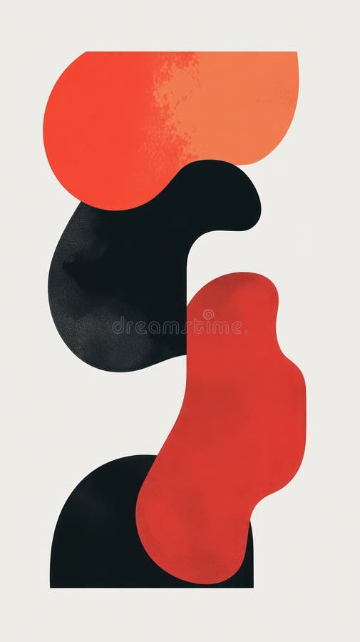 Abstract Shapes in Red and Black Create a Modern, Minimalist Design ...