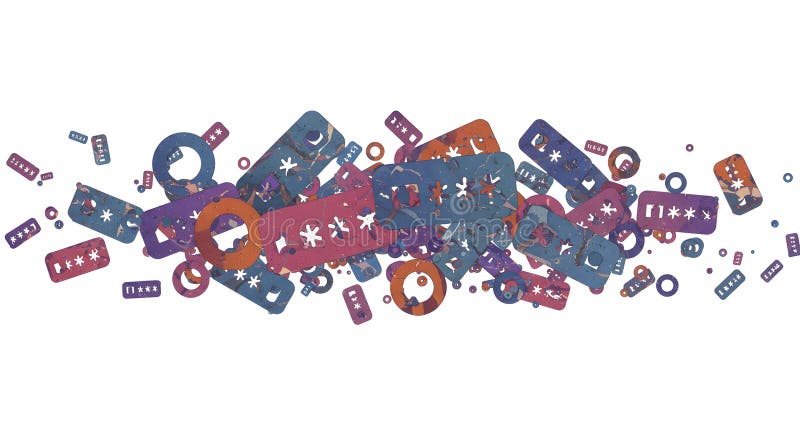 Abstract Shapes Scatter Design with Asterisks Pattern Stock ...