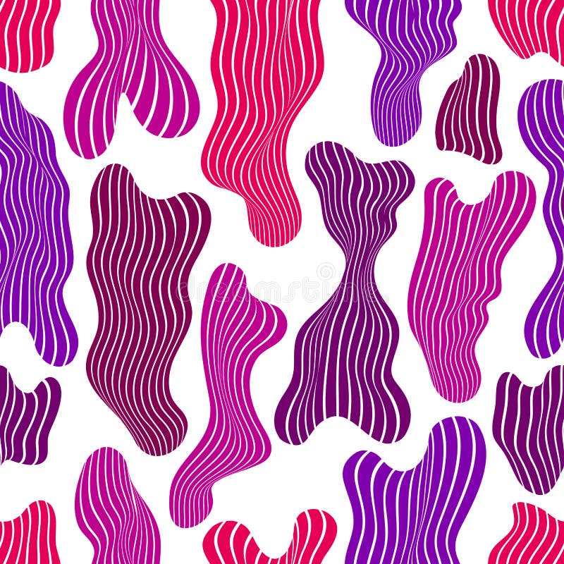 Abstract Shapes Seamless Background, Vector Pattern with Biology Life ...