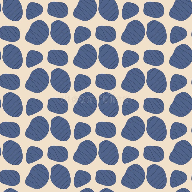 Abstract Shapes Seamless Pattern. Organic Oval Stripes Elements Endless ...