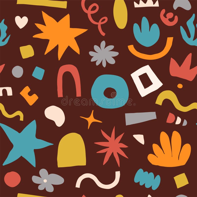 Abstract Shapes Seamless Vector Background. Organic Graphic Design ...