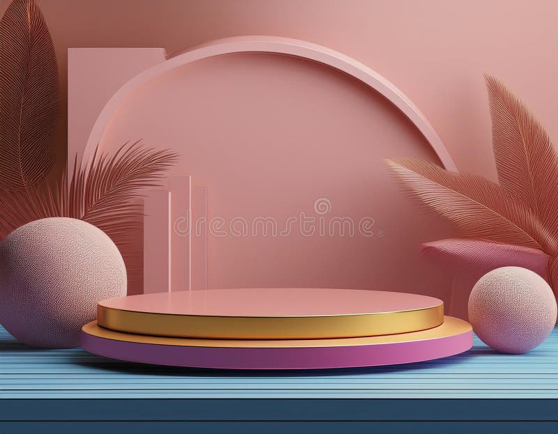 Abstract Shapes Set the Stage Stunning Product Display in 3D Stock ...